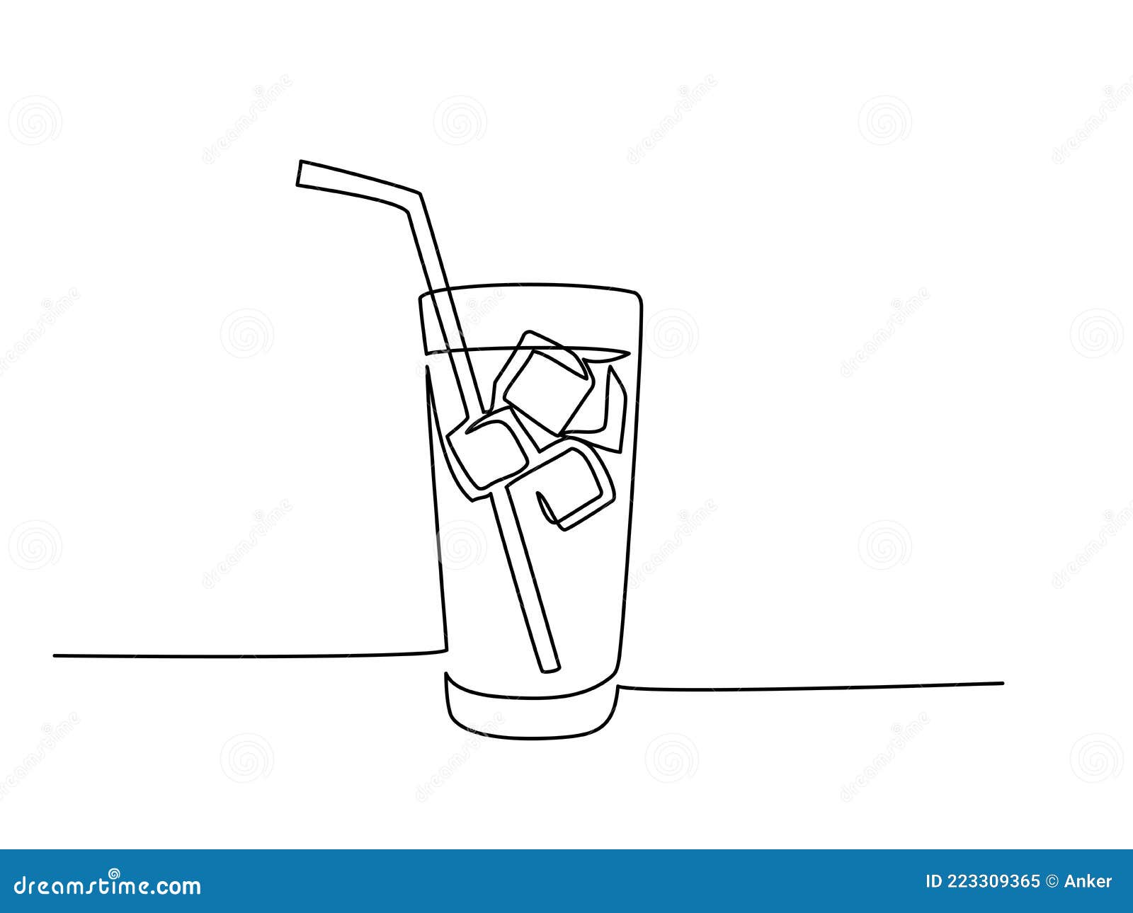 Glass Of Water Drawing With Ice