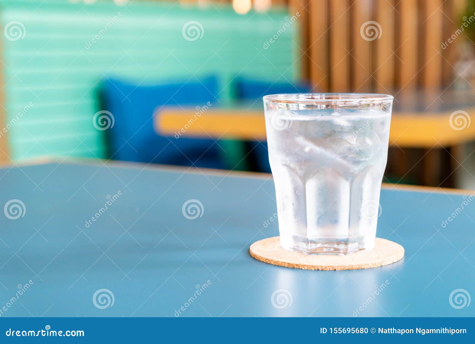 Glass of water on table stock photo. Image of refreshment - 155695680