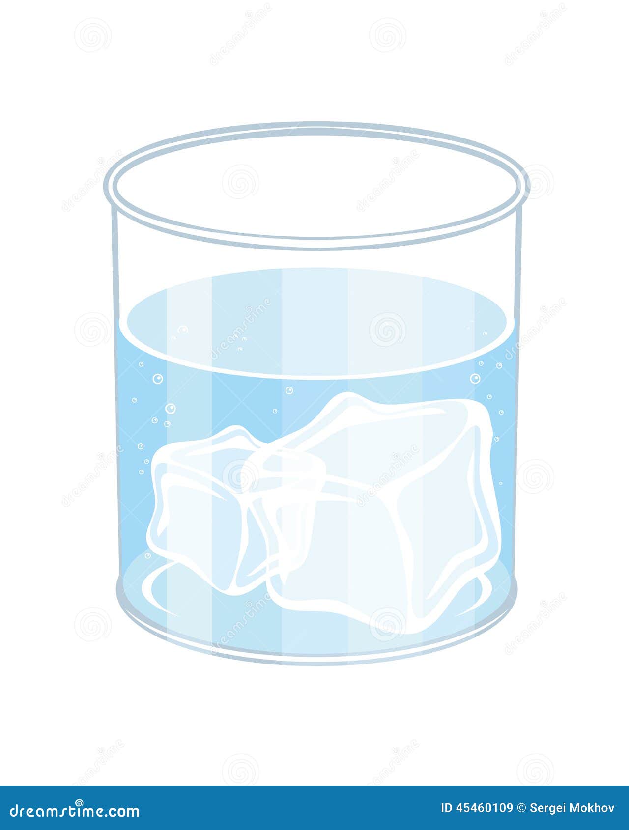Glass of water with ice stock vector. Illustration of water - 45460109