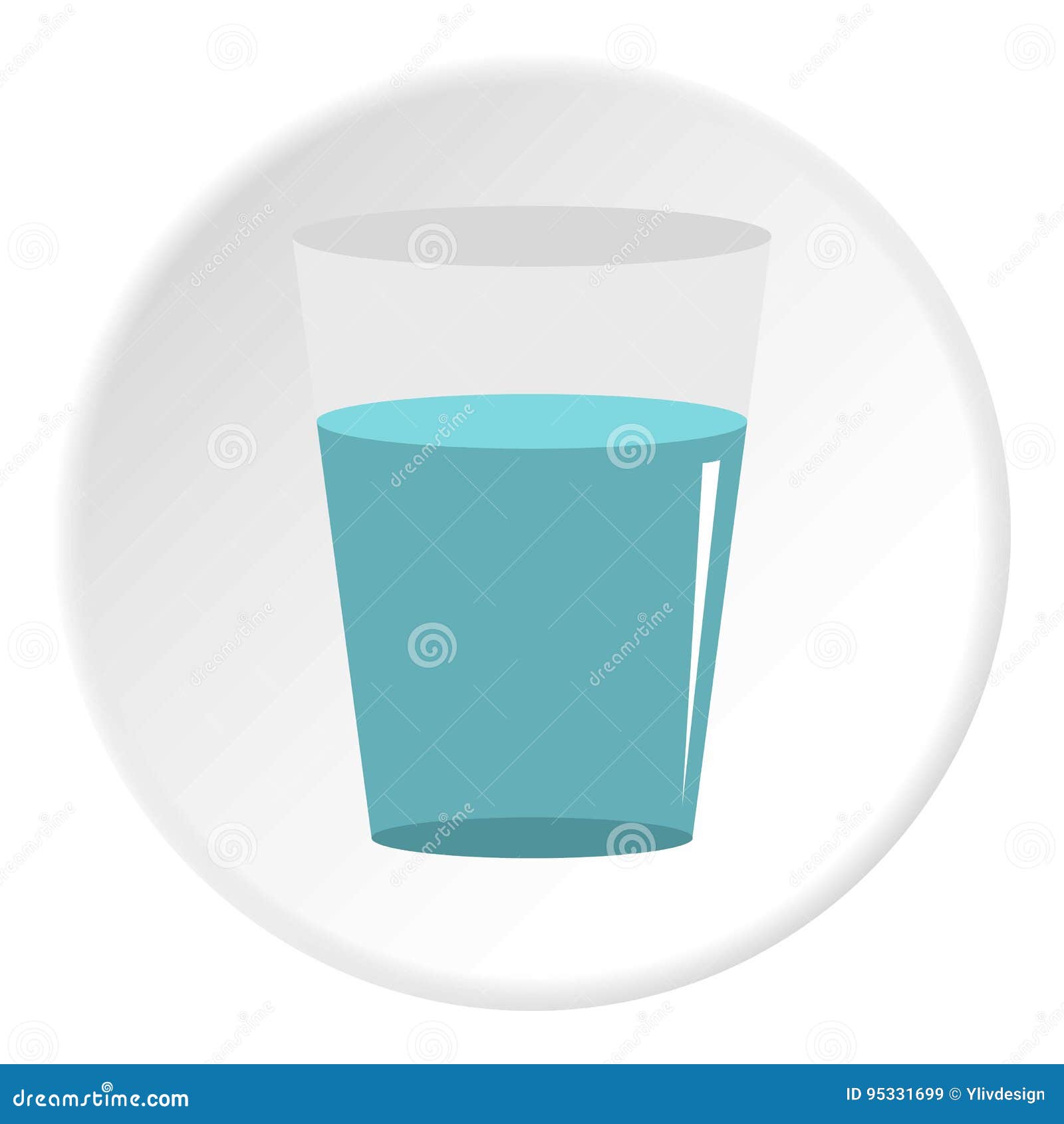Glass water icon circle stock vector. Illustration of purified - 95331699