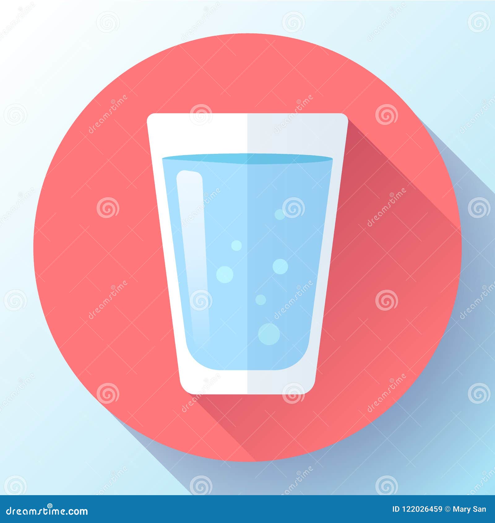 Glass of Water Icon Flat Design Stock Vector - Illustration of healthy ...