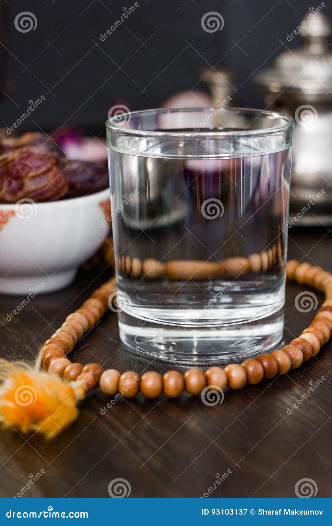 Glass of Water for Iftar Opening on Month Ramadan Stock Image - Image ...
