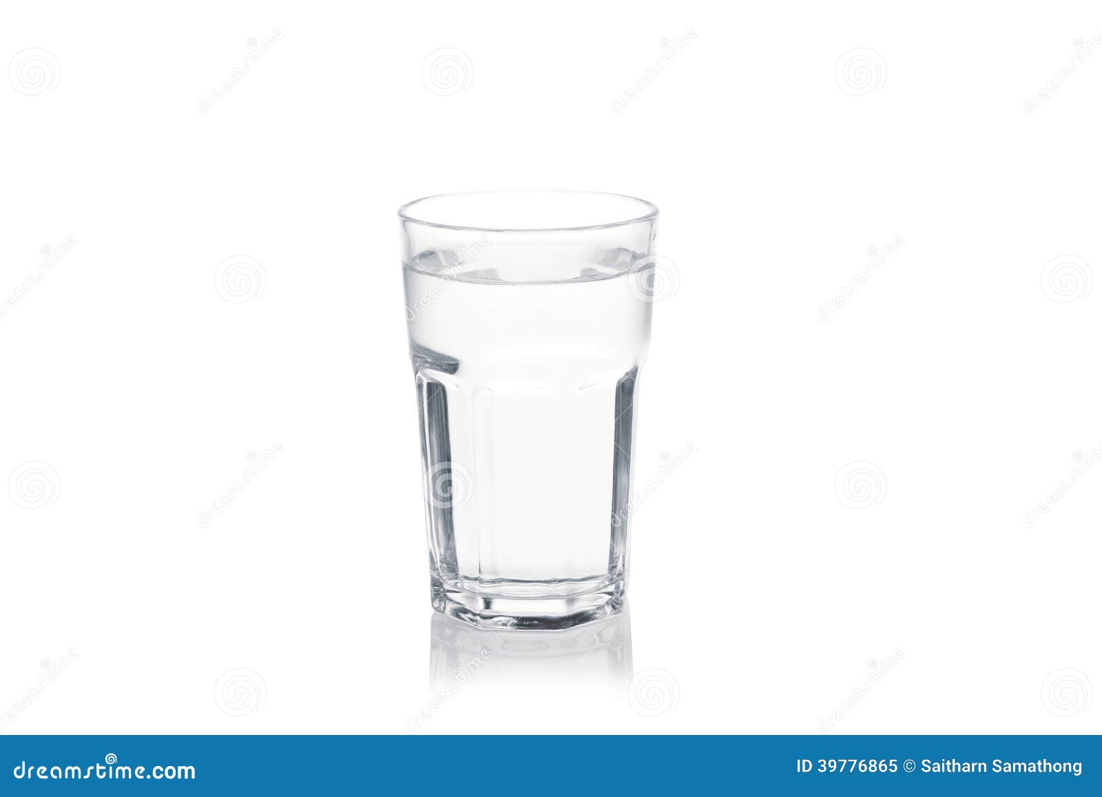 Glass of Water Isolated on a White Background. Stock Image - Image of ...