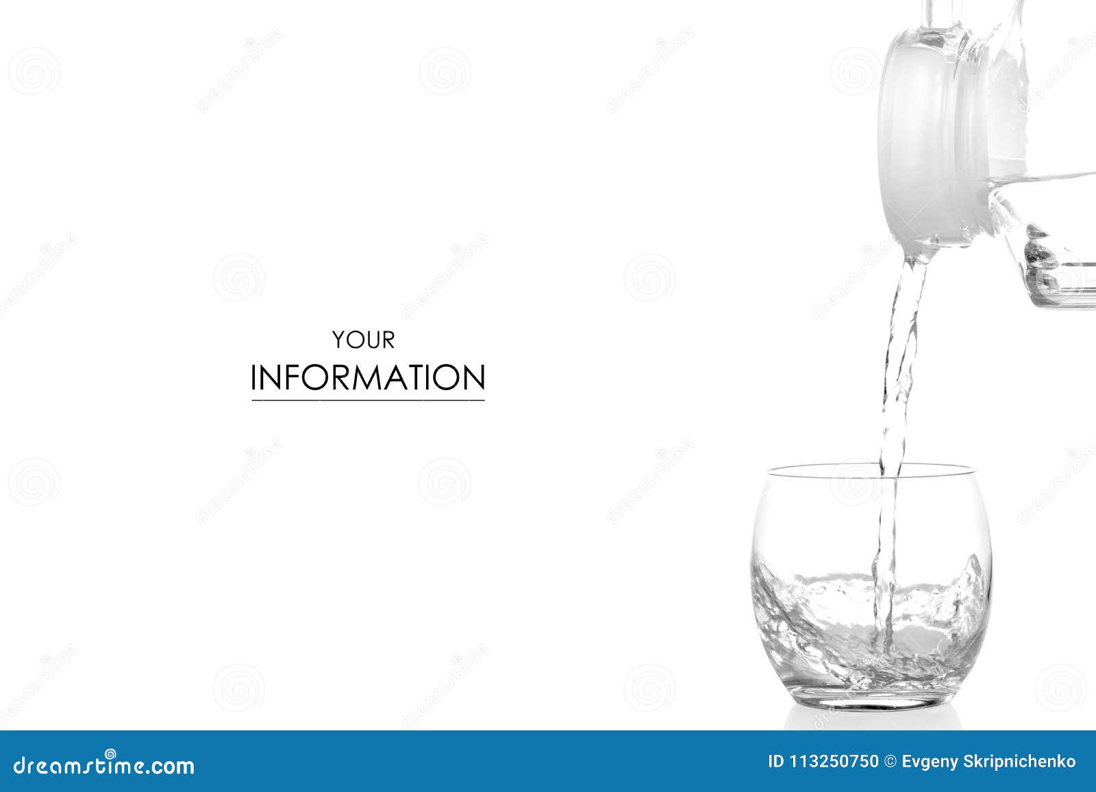 Glass of water jug pattern stock photo. Image of empty - 113250750