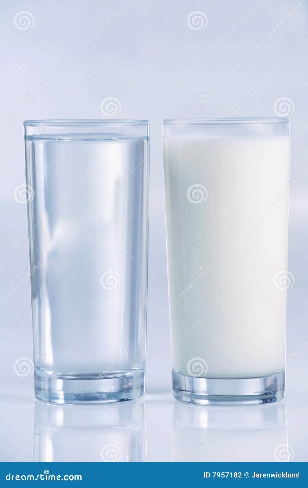 Glass of water and milk stock photo. Image of side, cups - 7957182