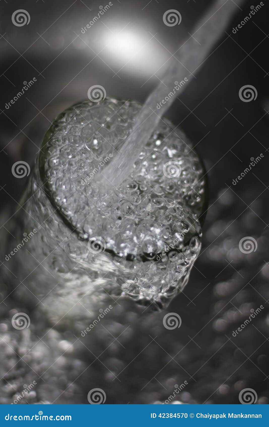 Glass of a Water with Overflow Stock Photo - Image of abstract ...