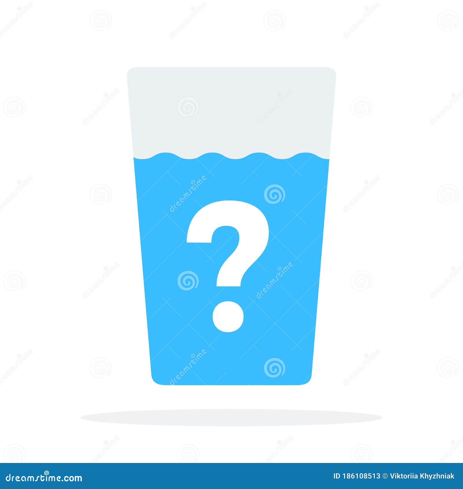 Glass of Water with a Question Mark Vector Flat Material Design ...