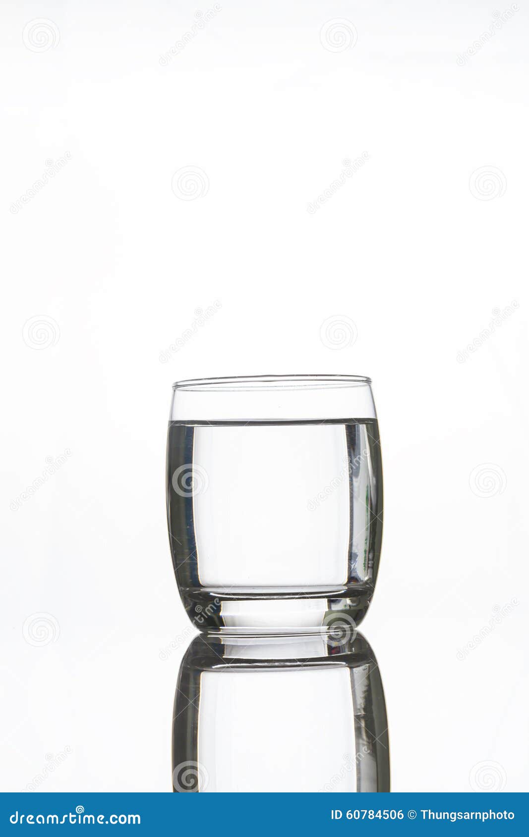 A Glass of Water with Reflection Stock Photo - Image of white, glass ...