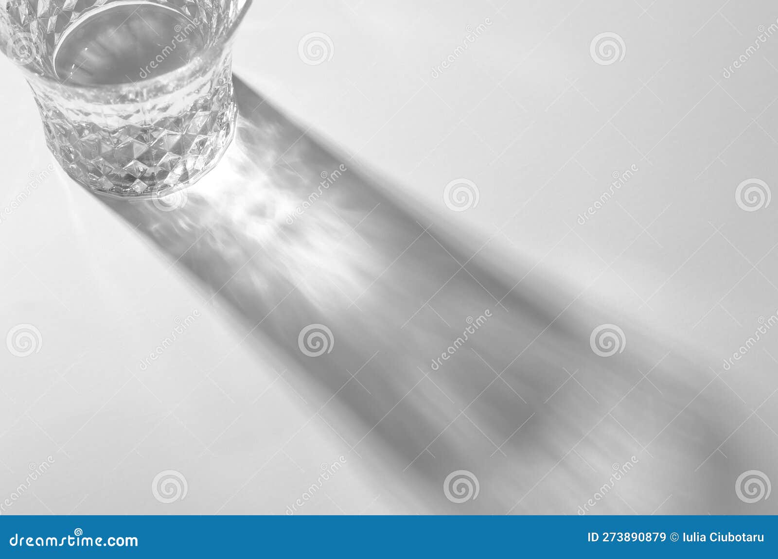 A Glass with Water and Sharp Shadows, Caustic Effect As Light Passes ...