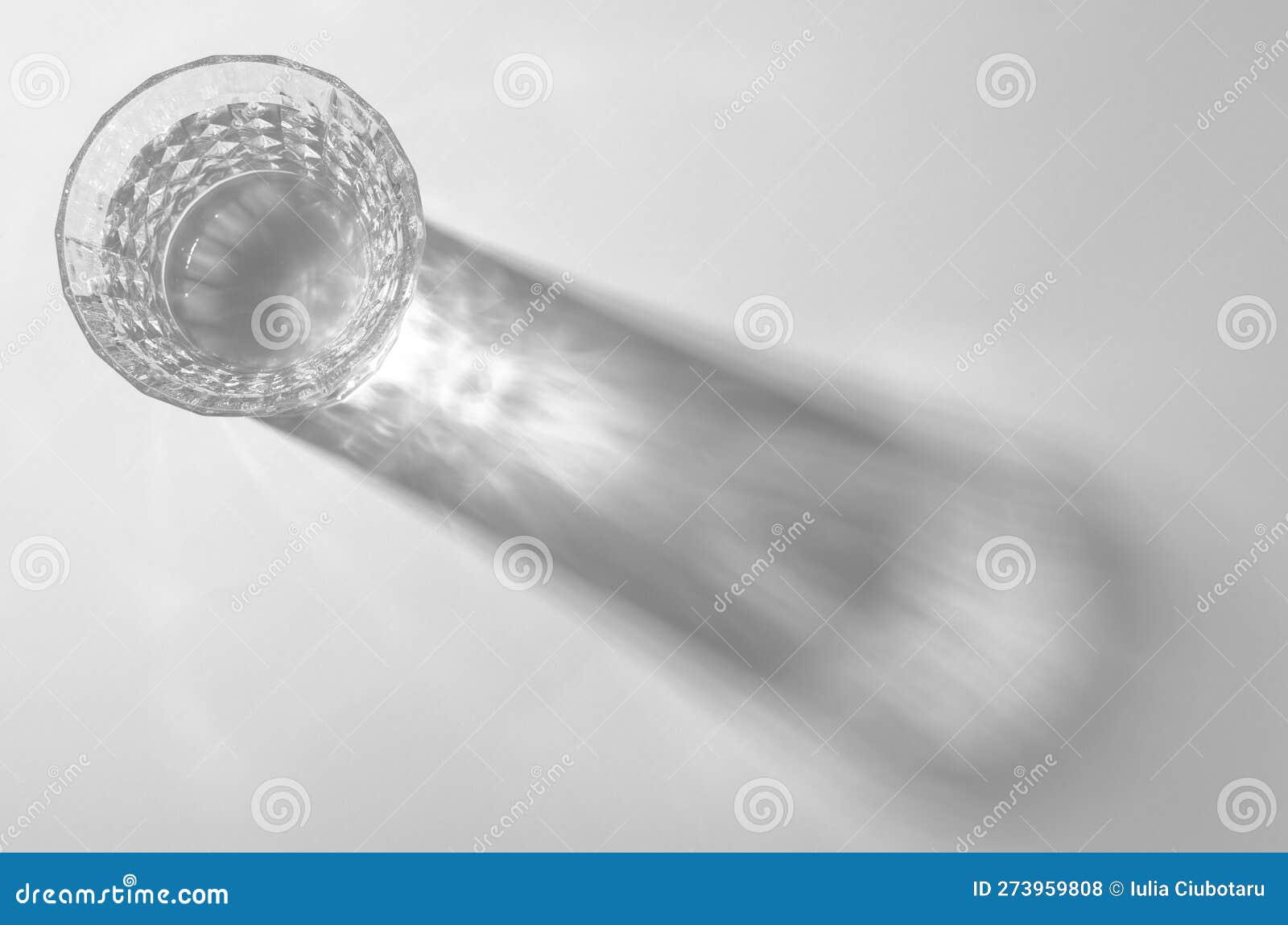 A Glass with Water and Sharp Shadows, Caustic Effect As Light Passes ...