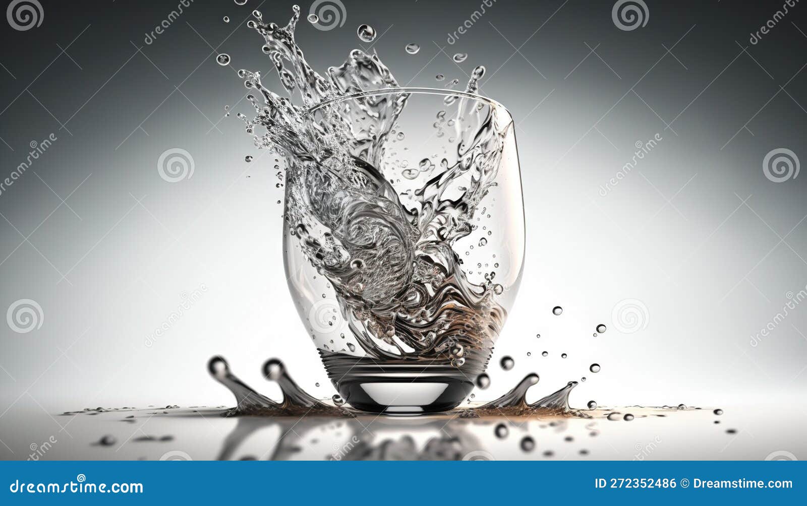 A Glass of Water with a Splash of Water on it Stock Illustration ...