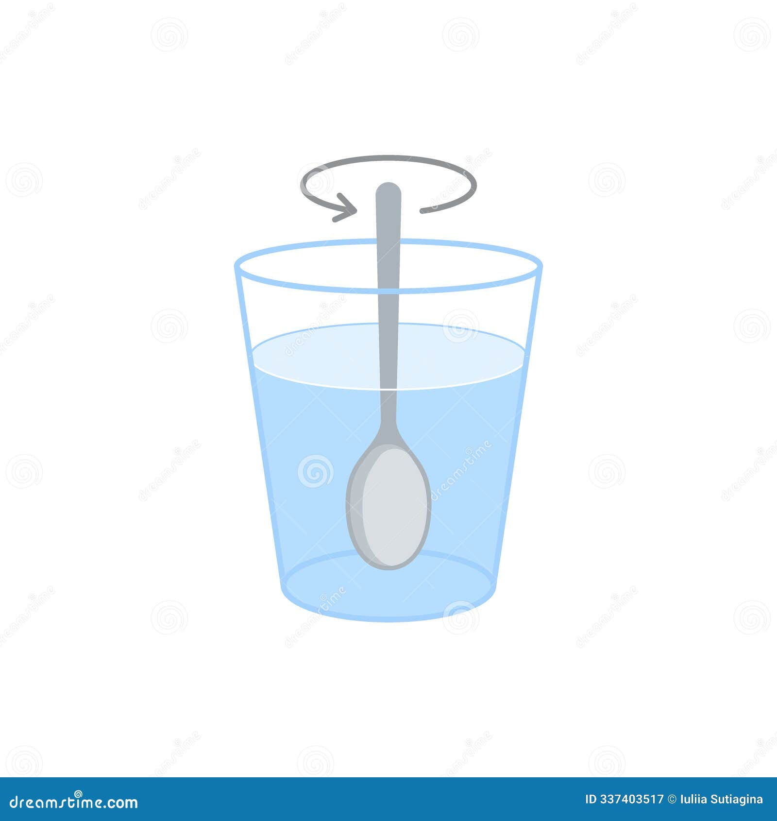 Glass with Water and Spoon. Stir Mix Drink in Cup Stock Vector ...