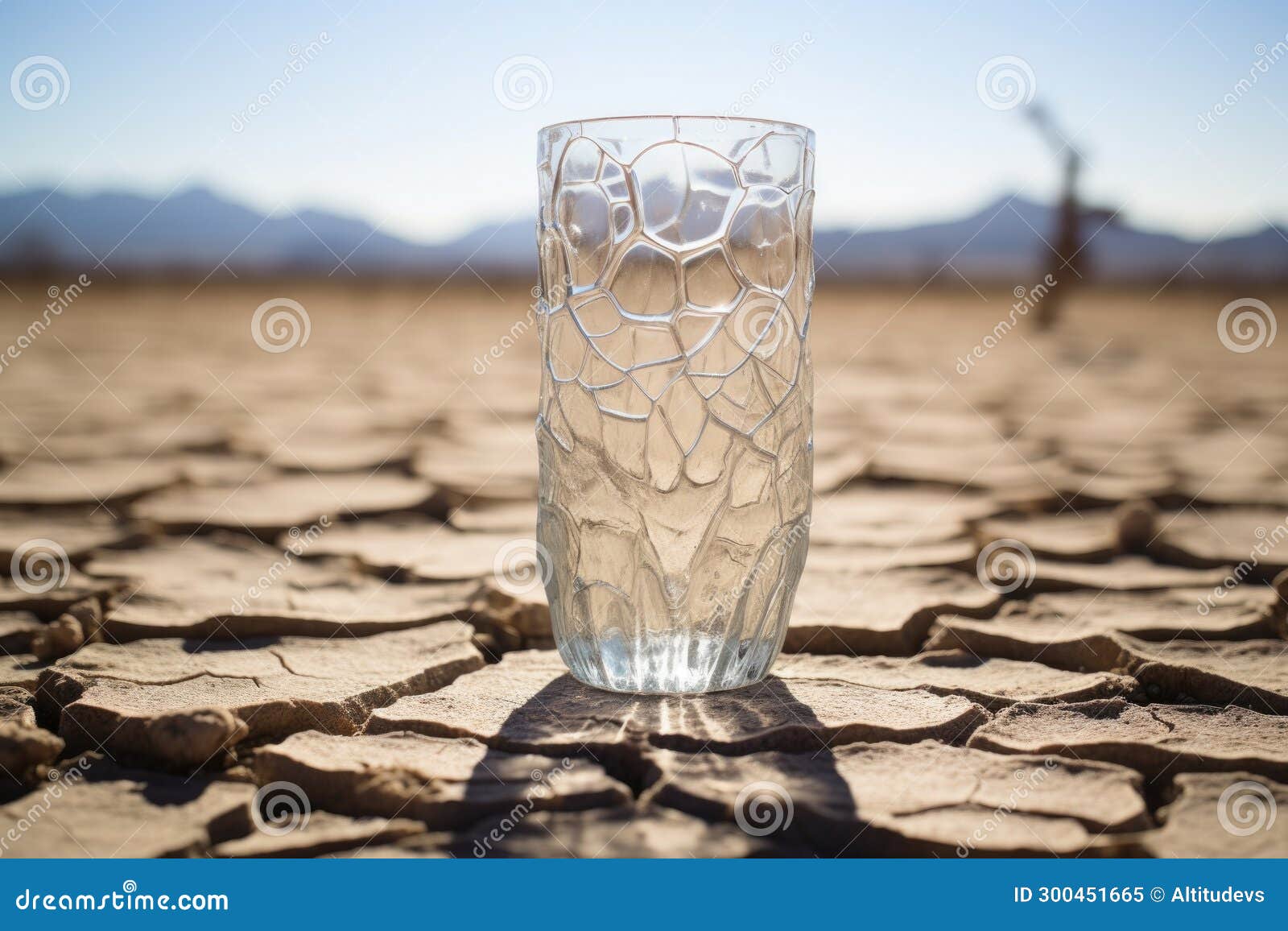Glass of Water Standing on Cracked Desert Soil Stock Image - Image of ...