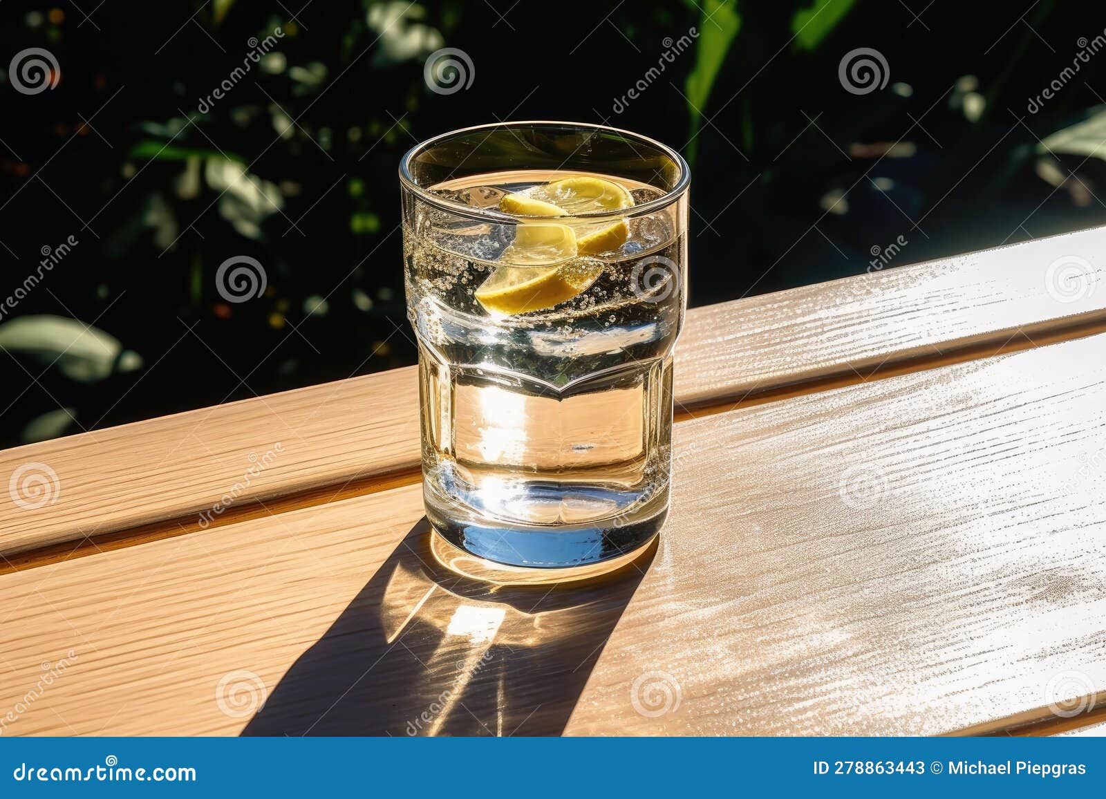 A Glass of Water in the Sun with Caustic Light Effects Created with ...