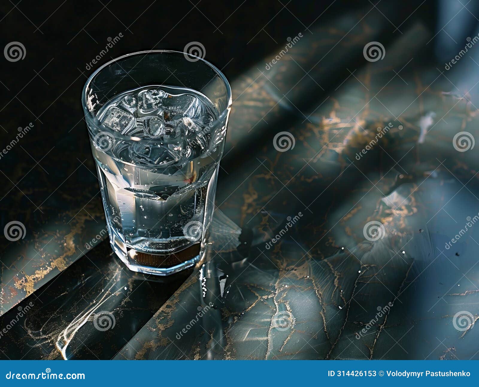 A Glass of Water on a Table Stock Image - Image of transparent ...