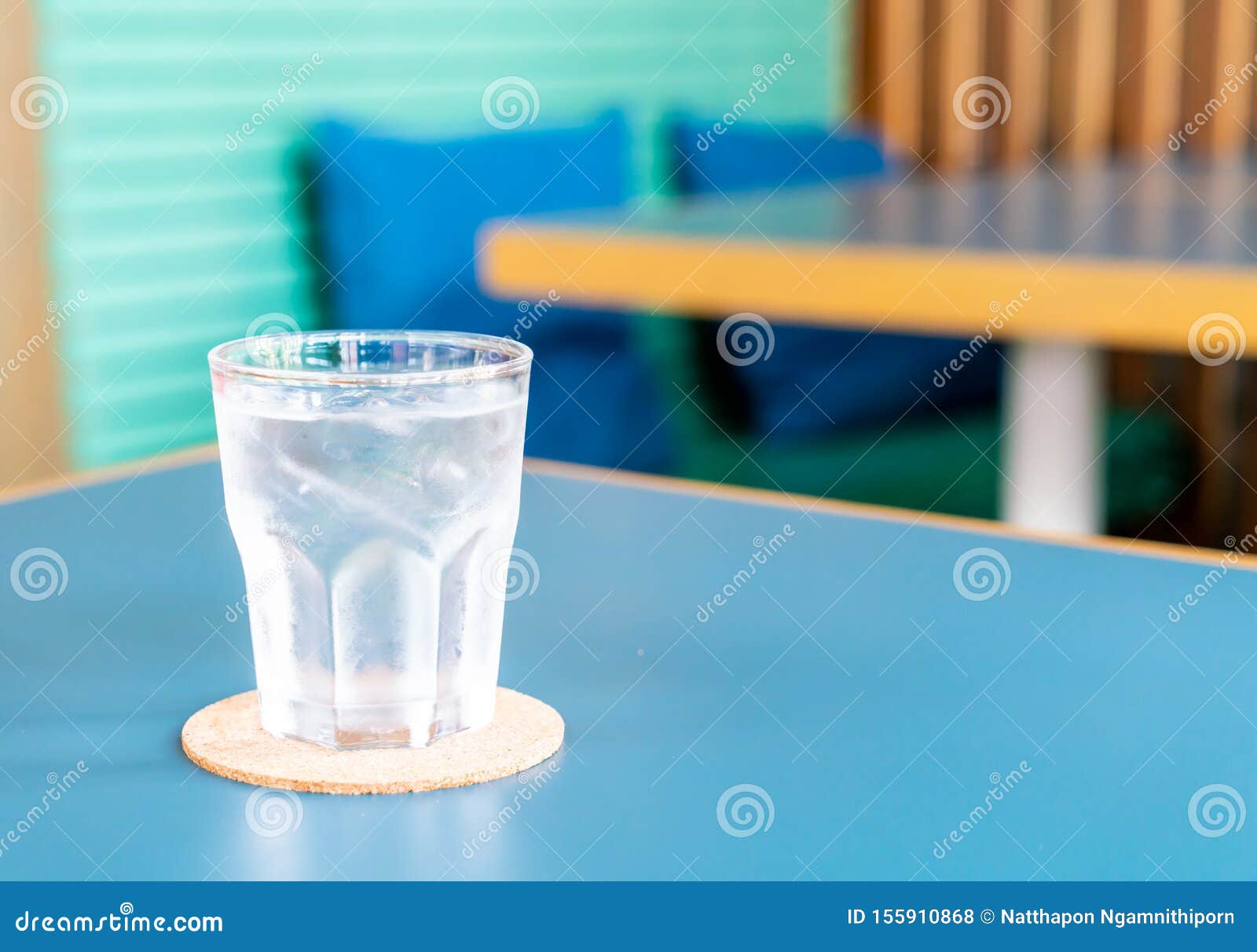 Glass of water on table stock photo. Image of beverage - 155910868