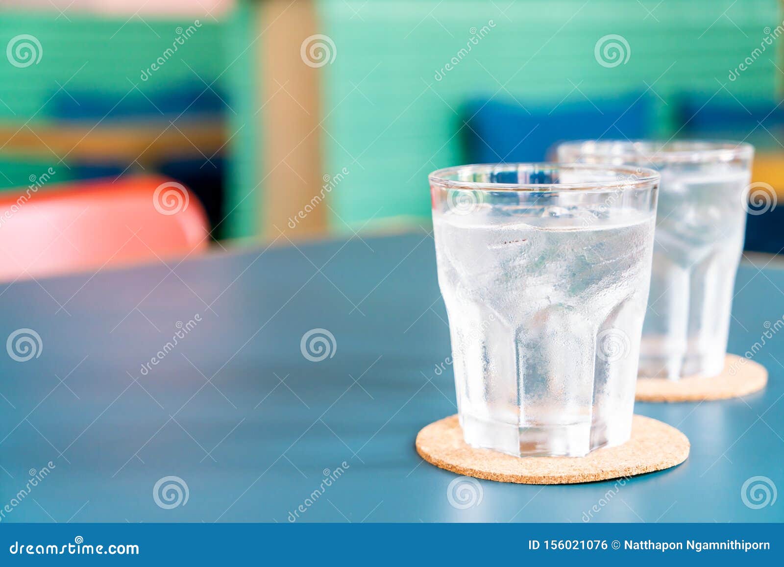 Glass of water on table stock photo. Image of health - 156021076
