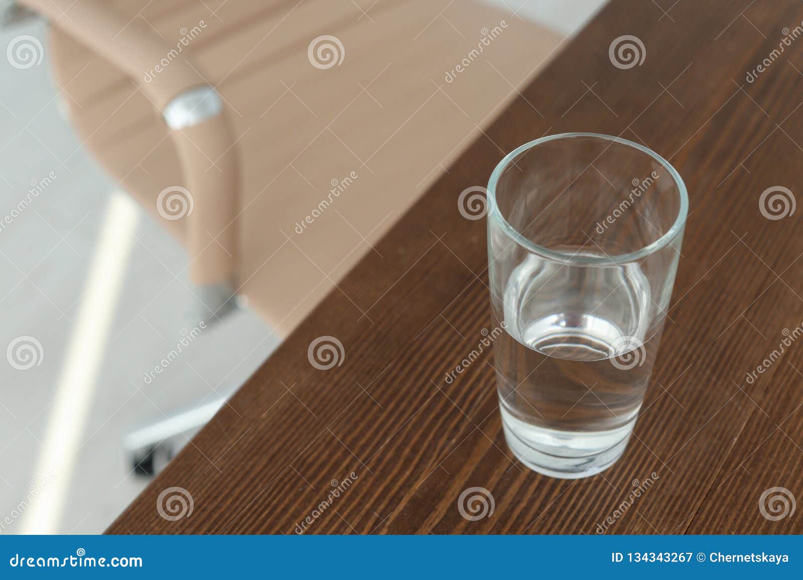 Glass of Water on Table in Office. Stock Image - Image of life, indoors ...