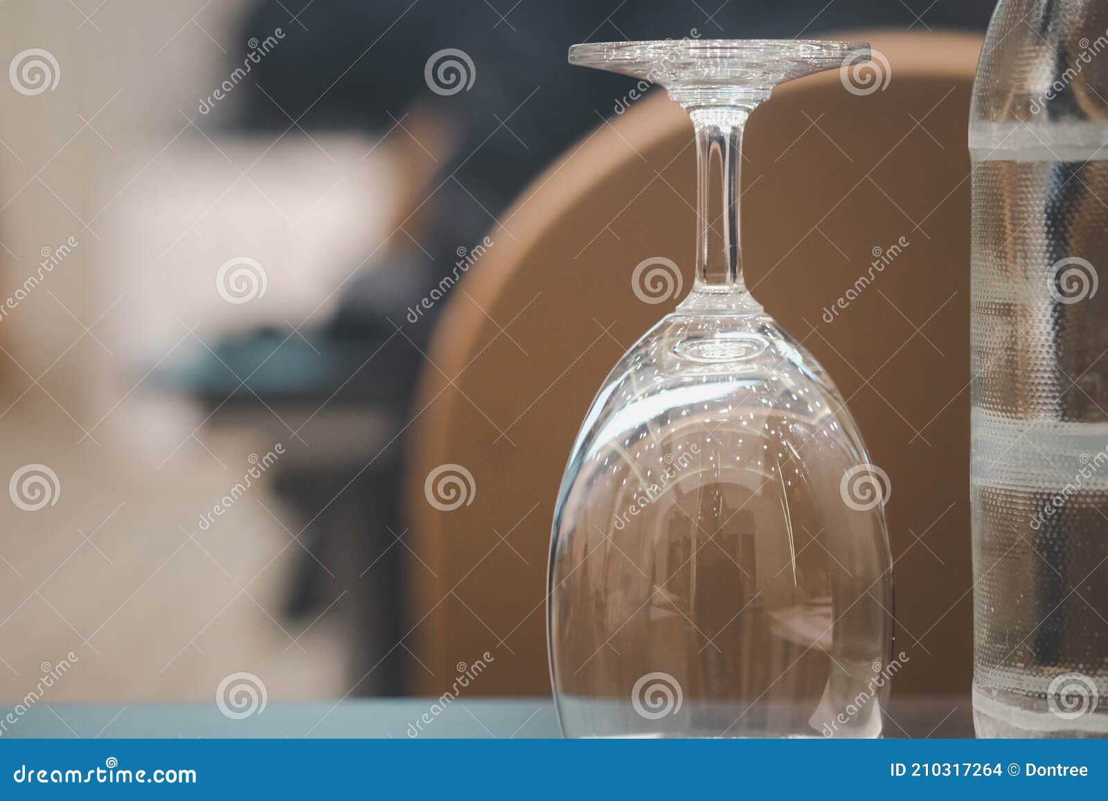 Glass Water on the Table. Prepare Conference in the Hotel Stock Photo ...