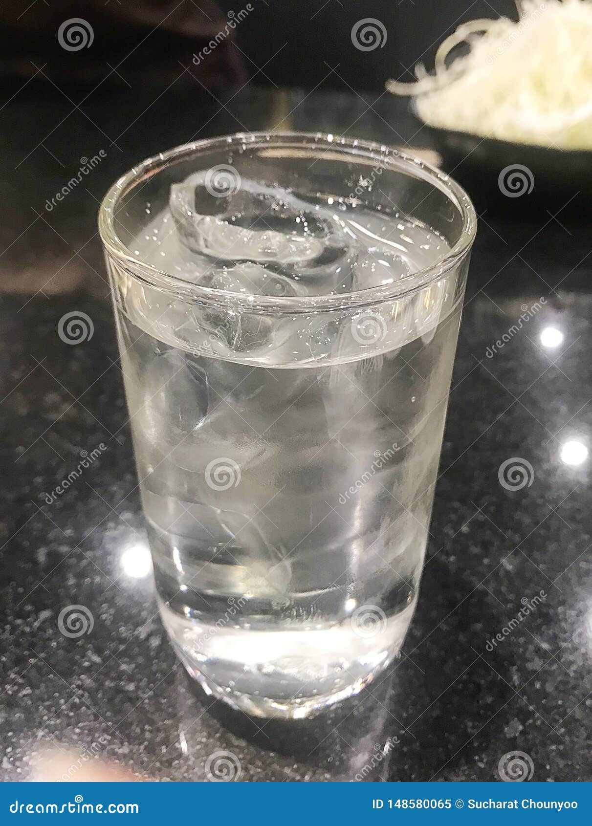 Glass of Water on a Table in a Restaurant Stock Image - Image of ...