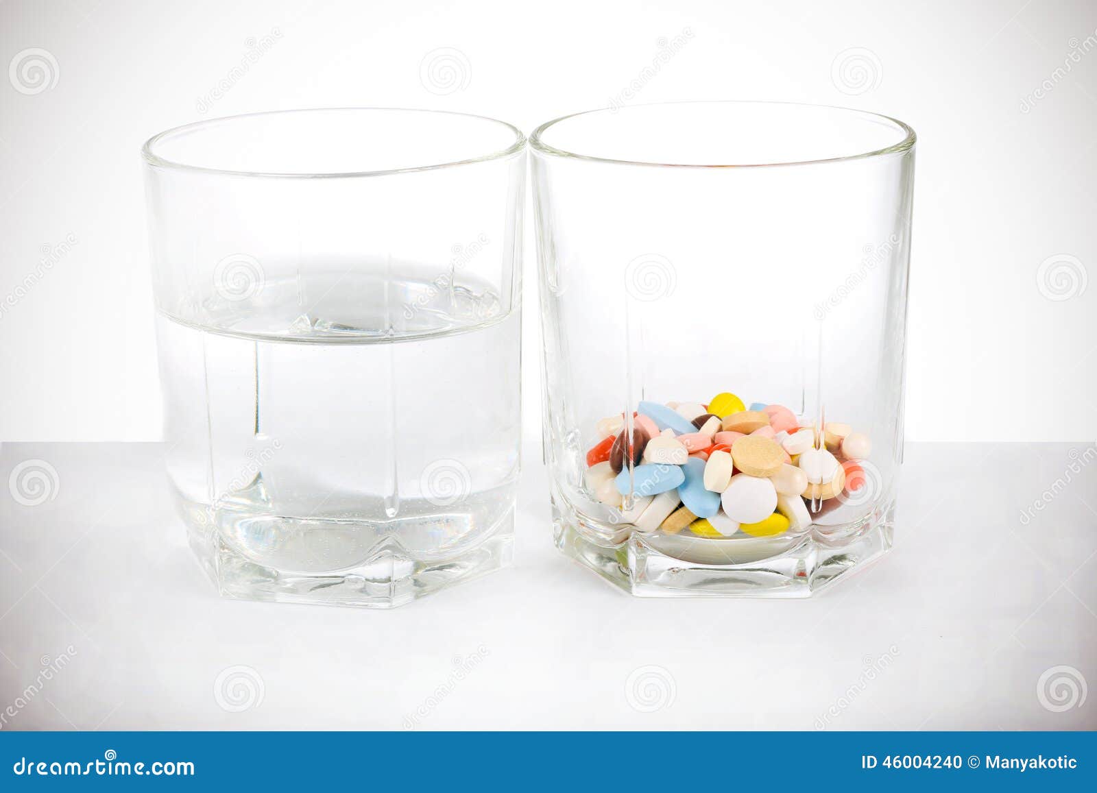 Glass of Water and with Tablets Stock Photo - Image of disease ...