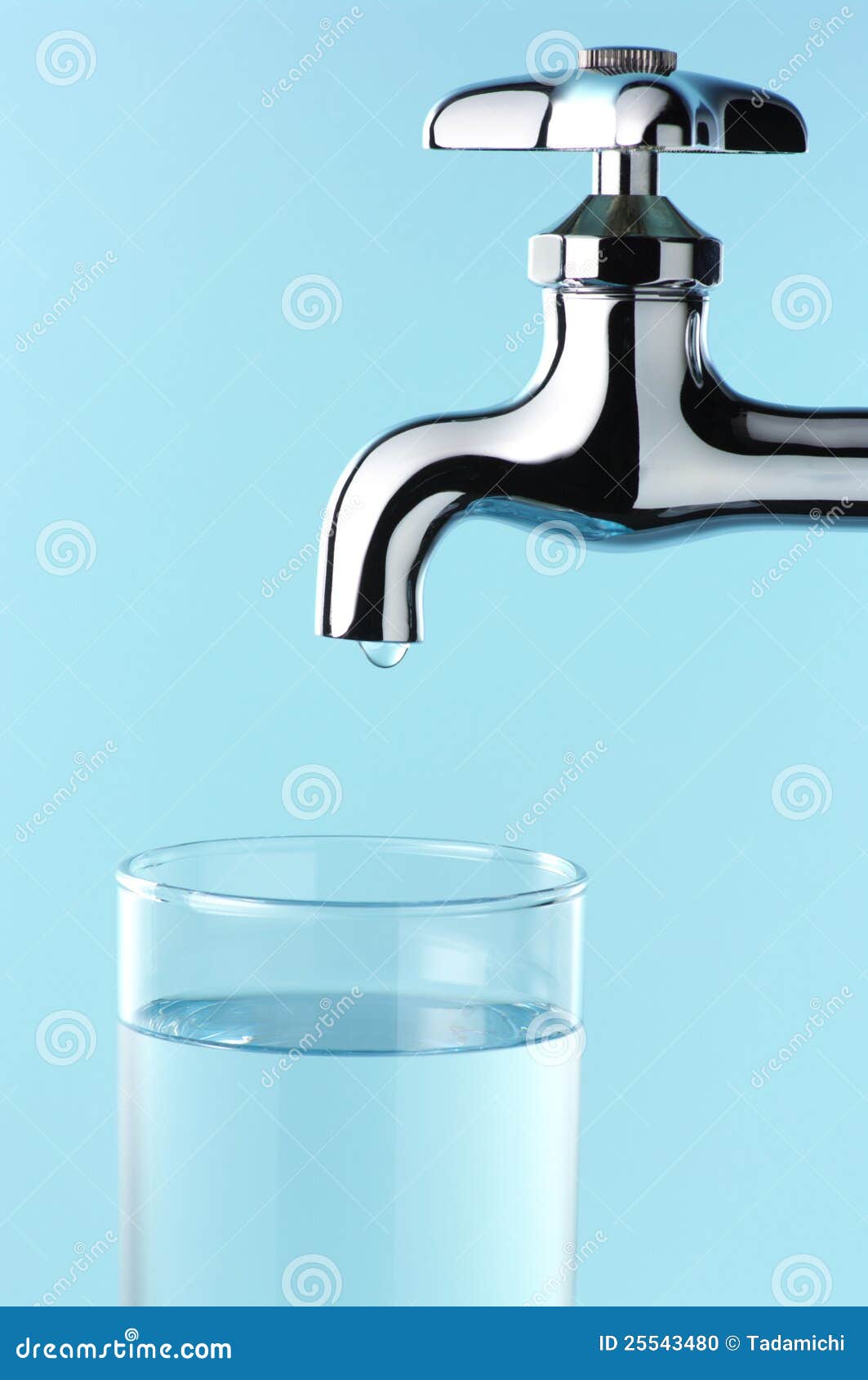 Glass of Water and Tap with Drop. Stock Photo - Image of clear, watery ...