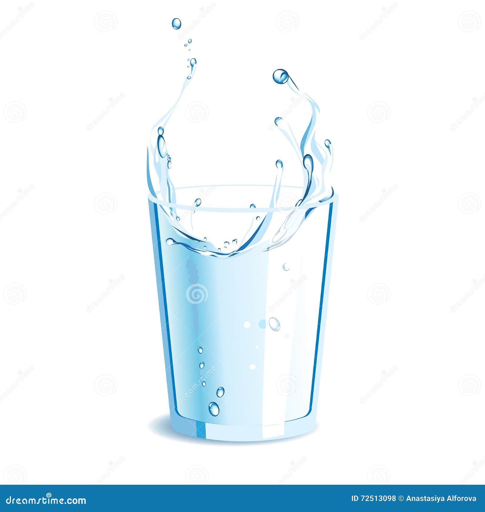 Glass of water stock vector. Illustration of flowing - 72513098