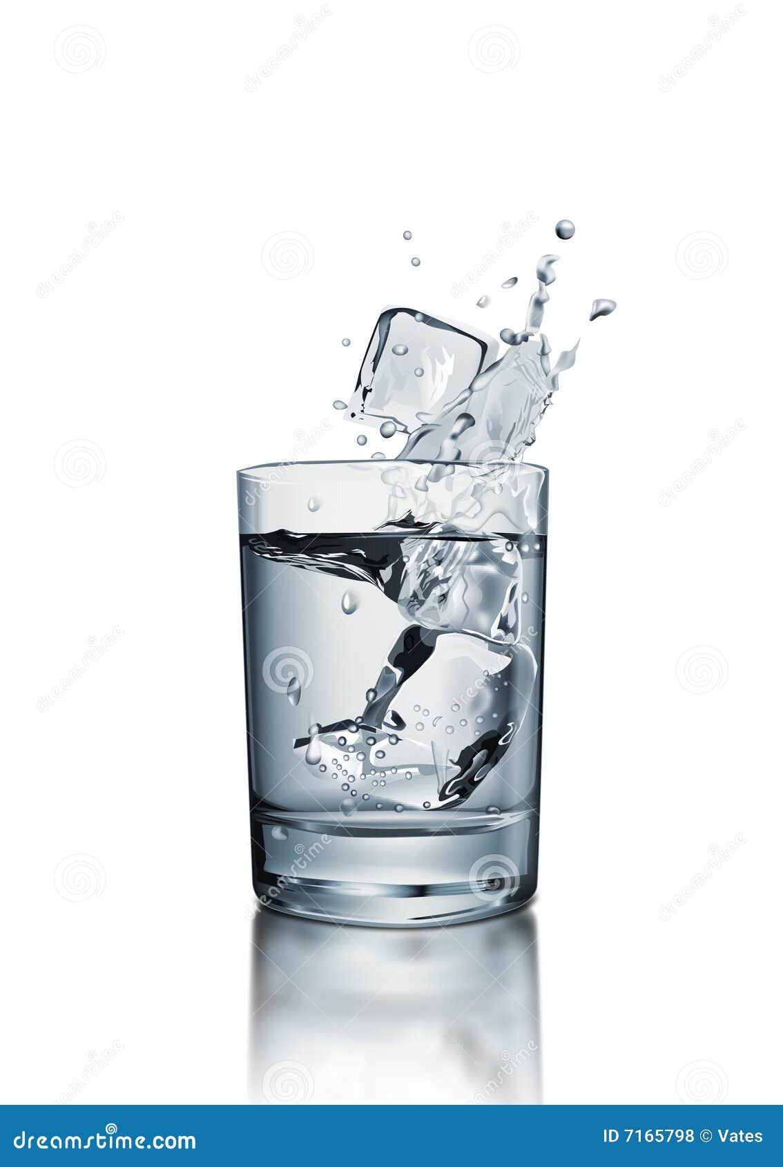 Glass of Water on White Background Stock Illustration - Illustration of ...