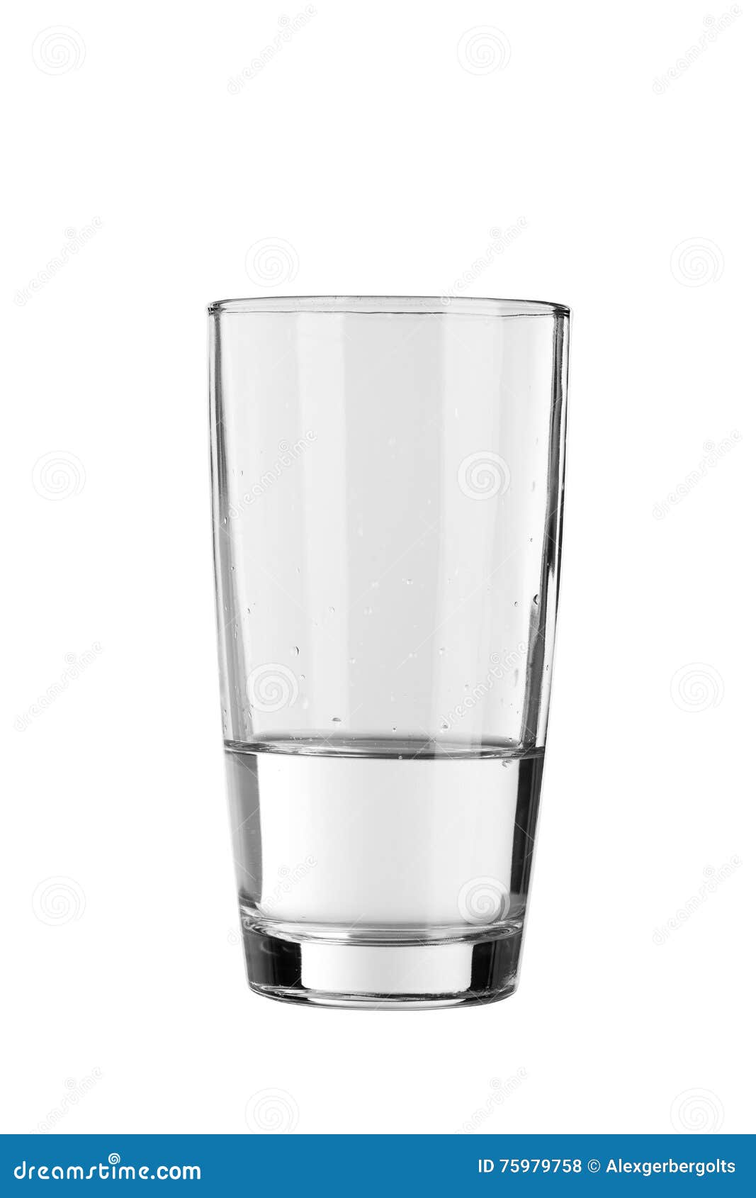 Glass with Water on White Background Stock Photo - Image of reflection ...