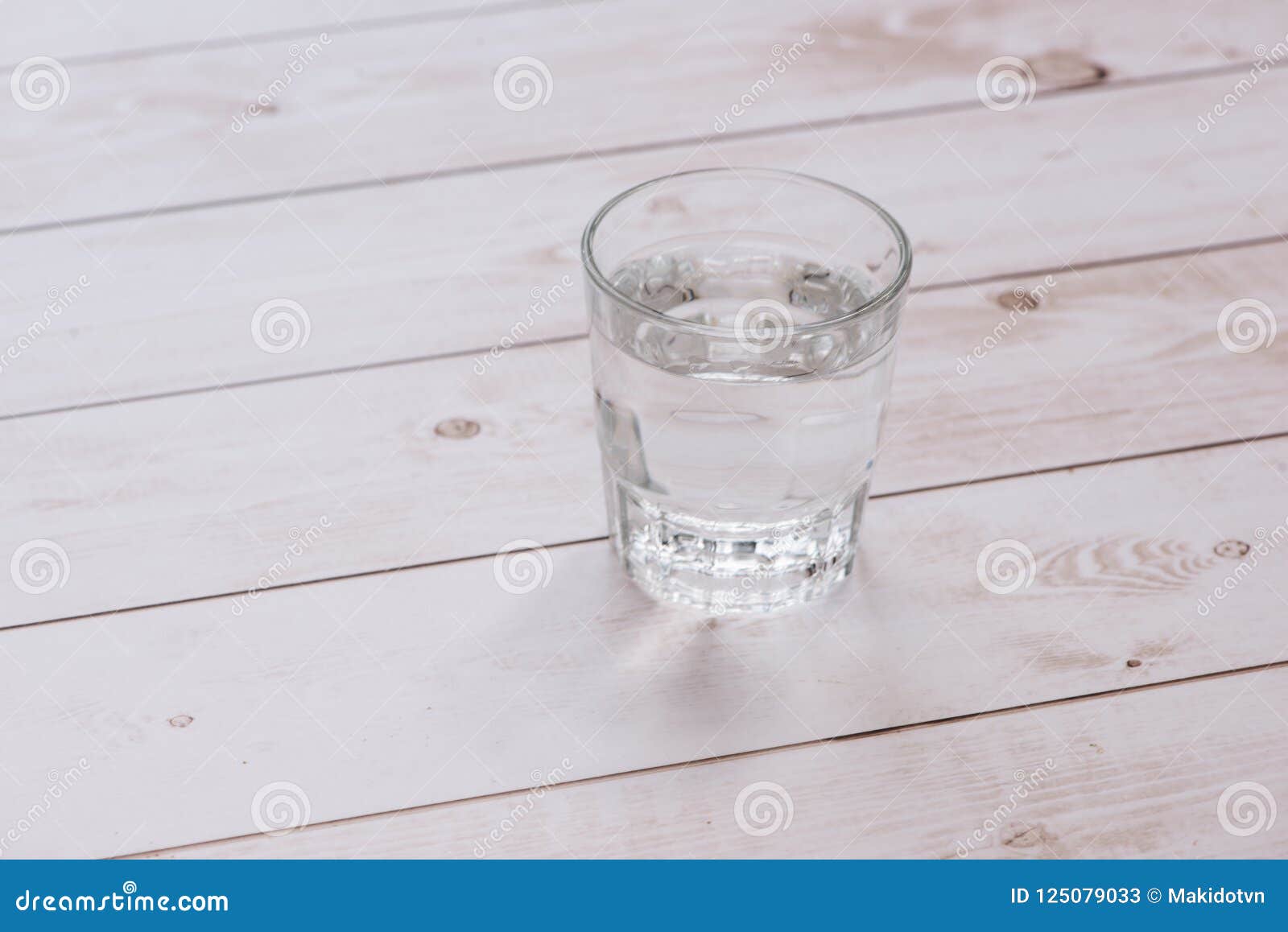 Glass of Water on Wood Table Background Stock Image - Image of ...