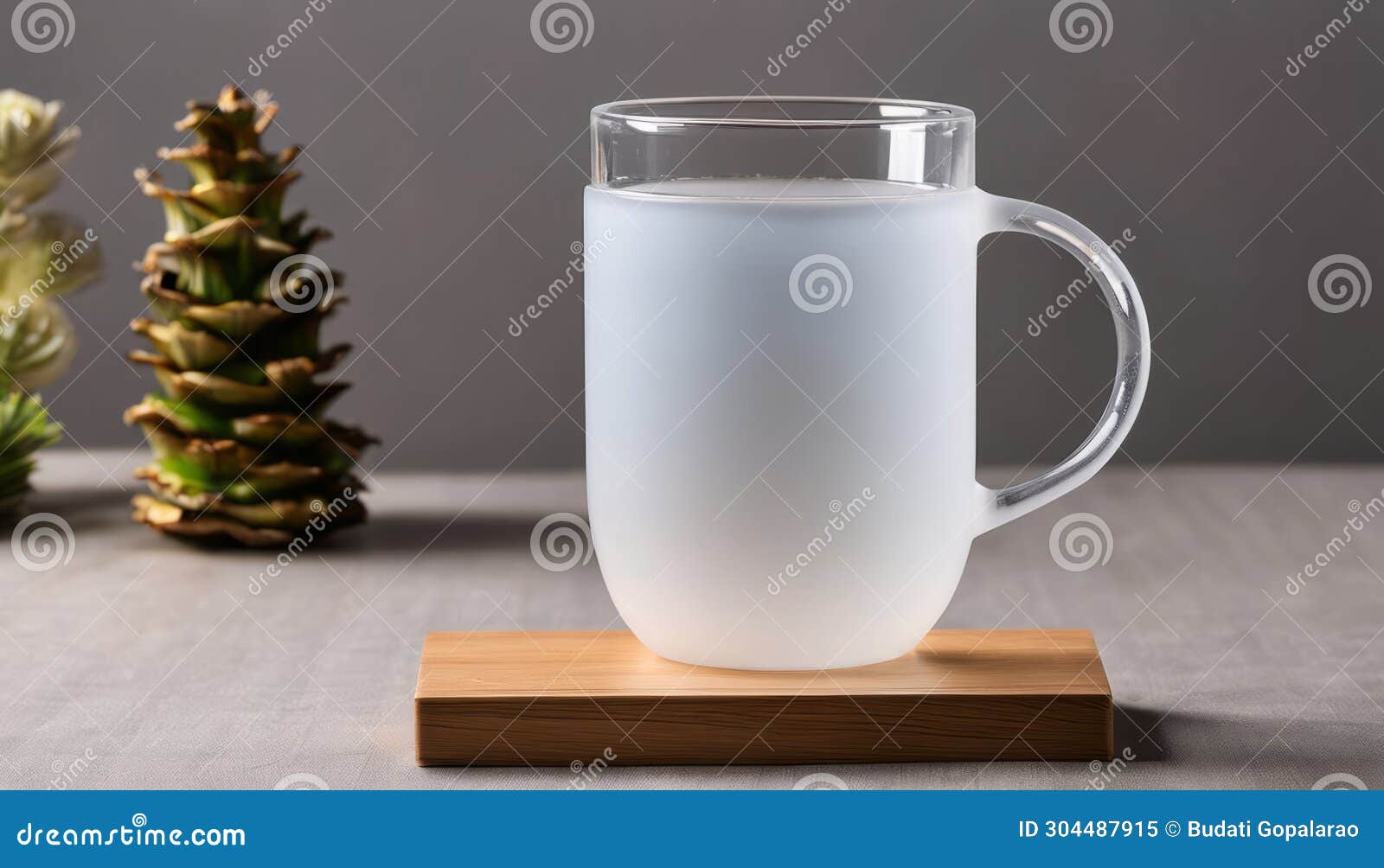 A Glass of Water on a Wooden Coaster Stock Illustration - Illustration ...