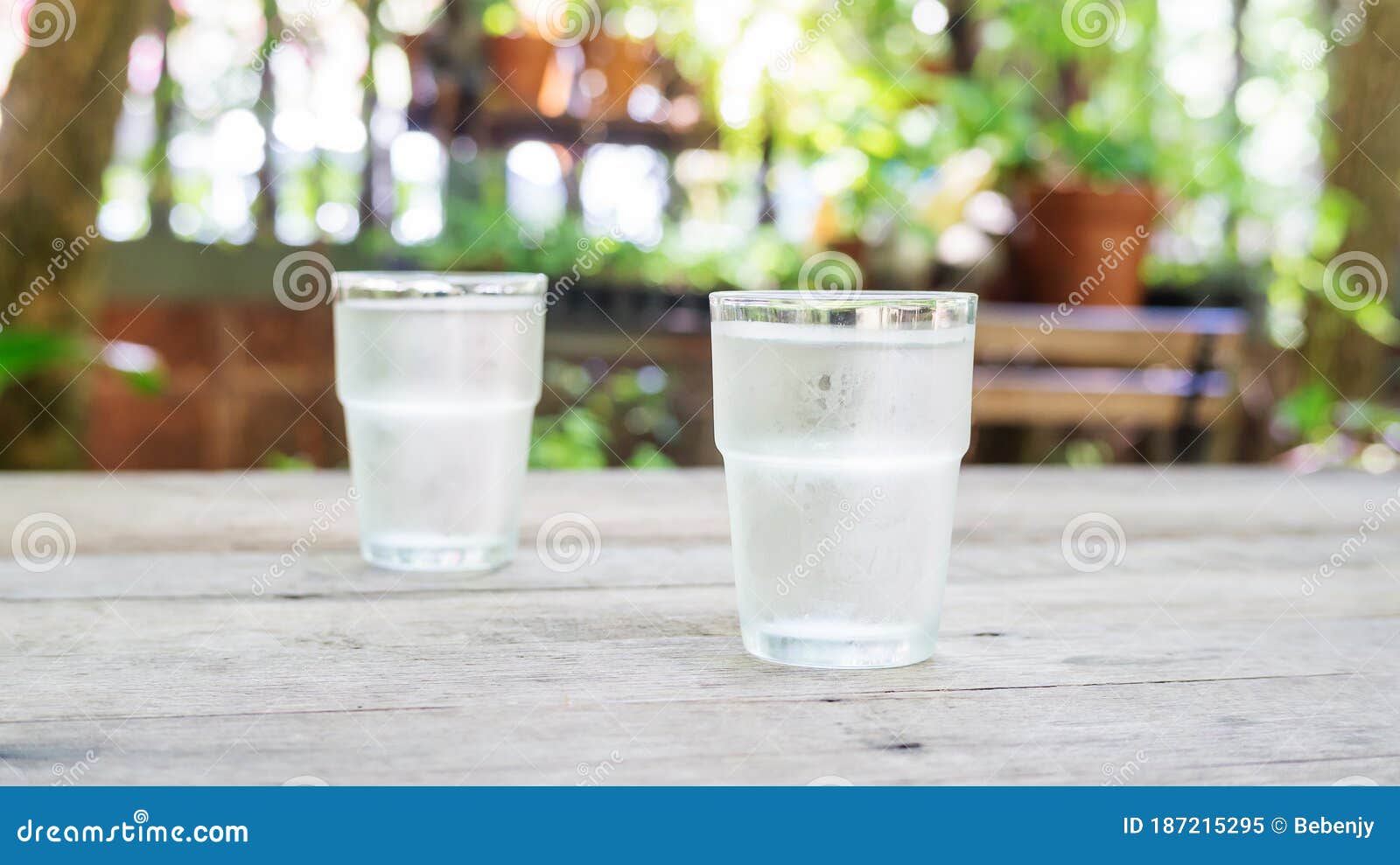 A Glass of Water on a Wooden Table Stock Image - Image of health ...