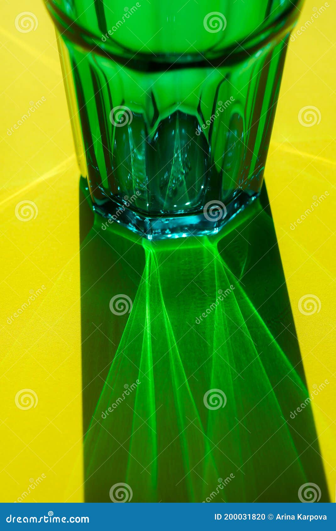 Refraction Of Yellow Pencil In Glass Of Water Stock Photography ...