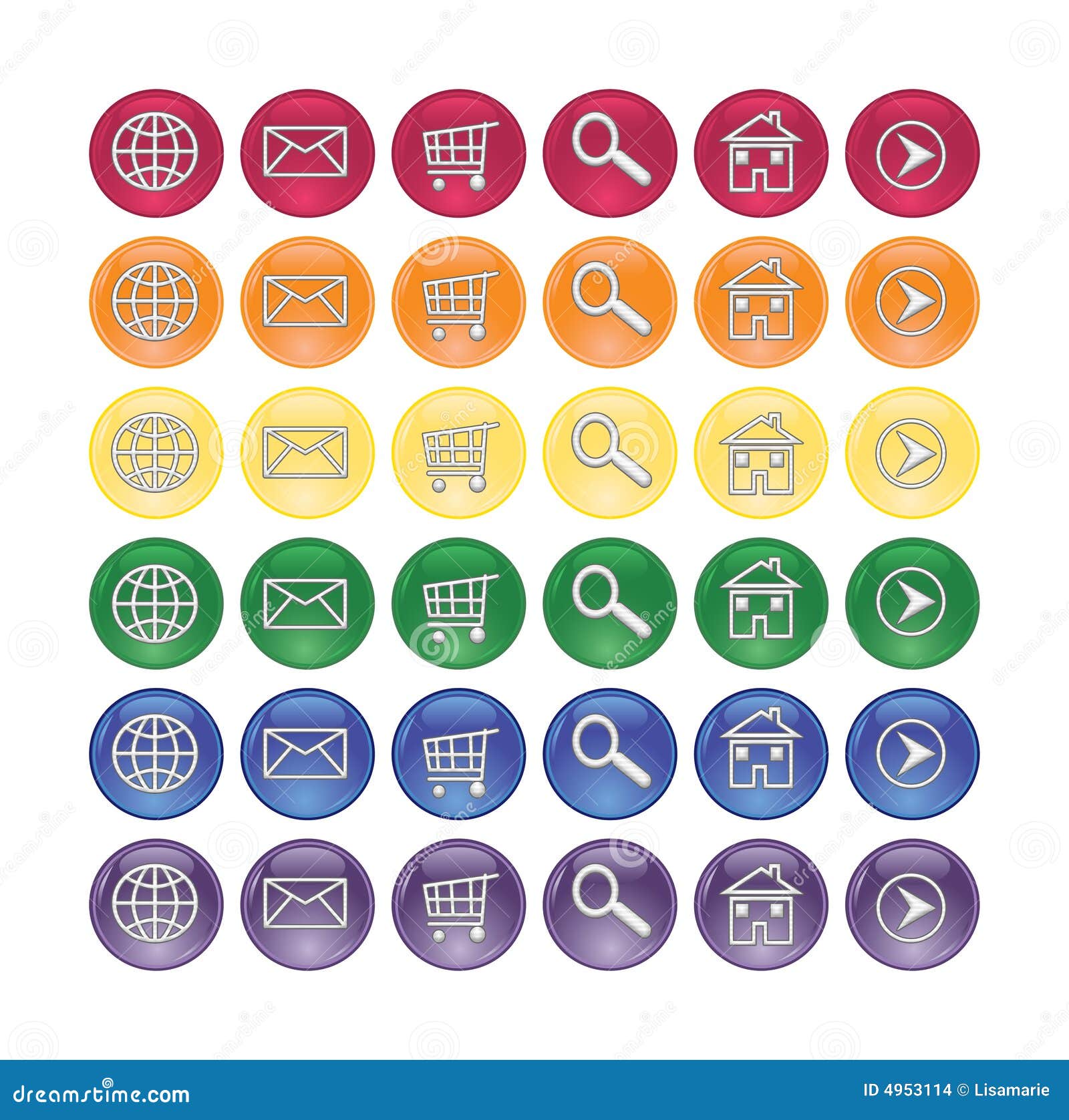 Glass Web Buttons stock illustration. Illustration of next - 4953114