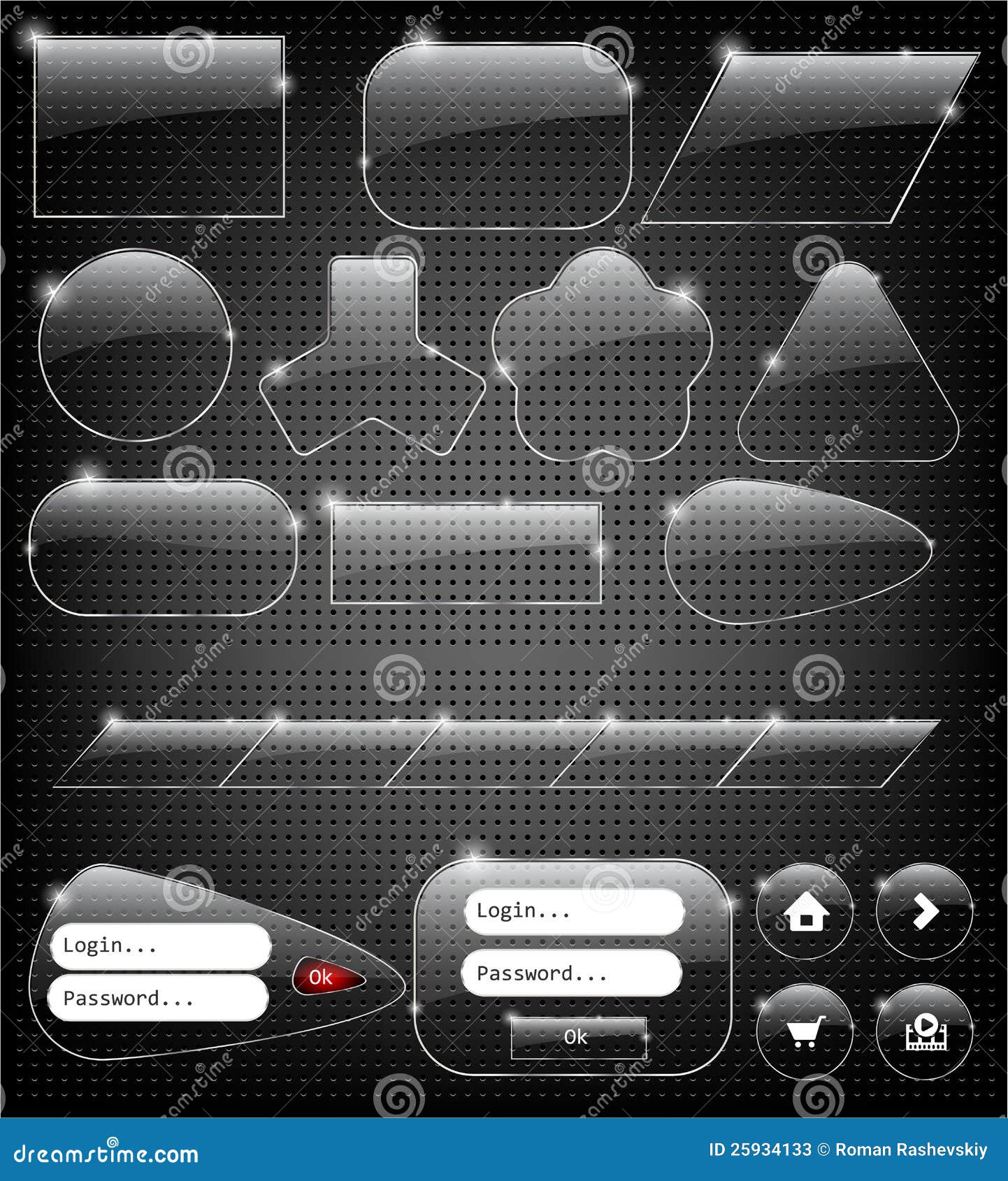 Glass Web Elements, Vector Illustration Stock Vector - Illustration of ...