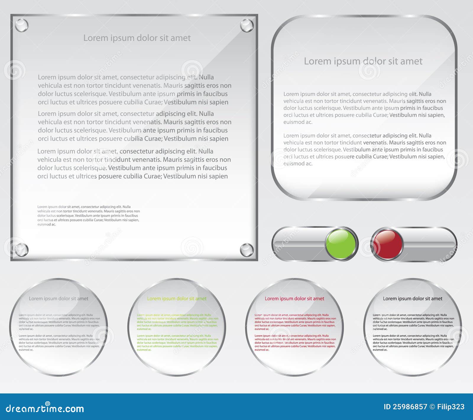 Glass Web Frame and Buttons Illustration Stock Vector - Illustration of ...