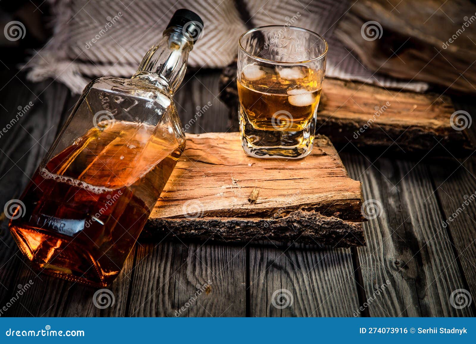 A Glass of Whiskey, Brandy, Rum on the Bar, Alcohol Stock Photo - Image ...