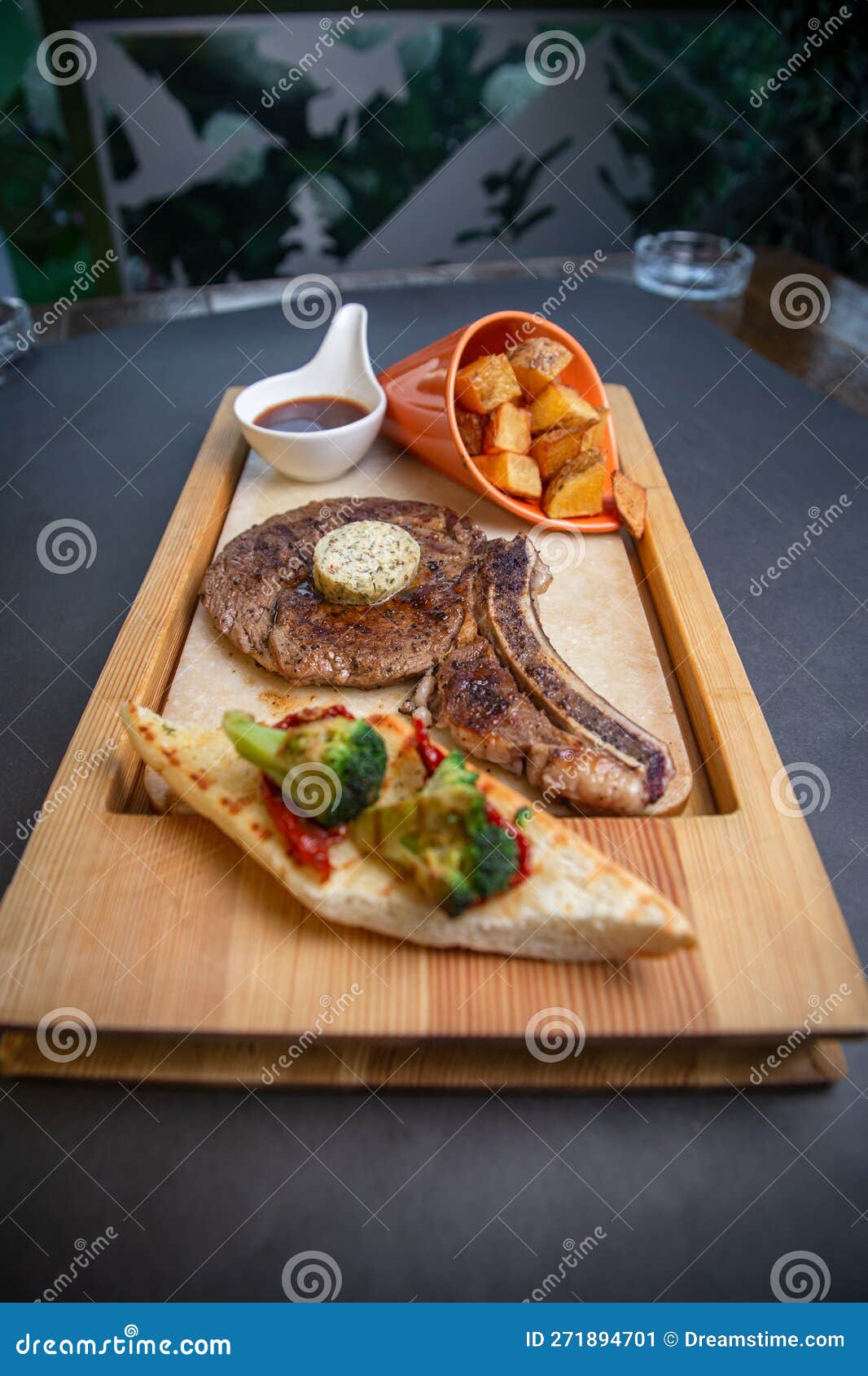 A Glass of Whiskey and a Fresh Steak with Sauce Stock Image - Image of ...