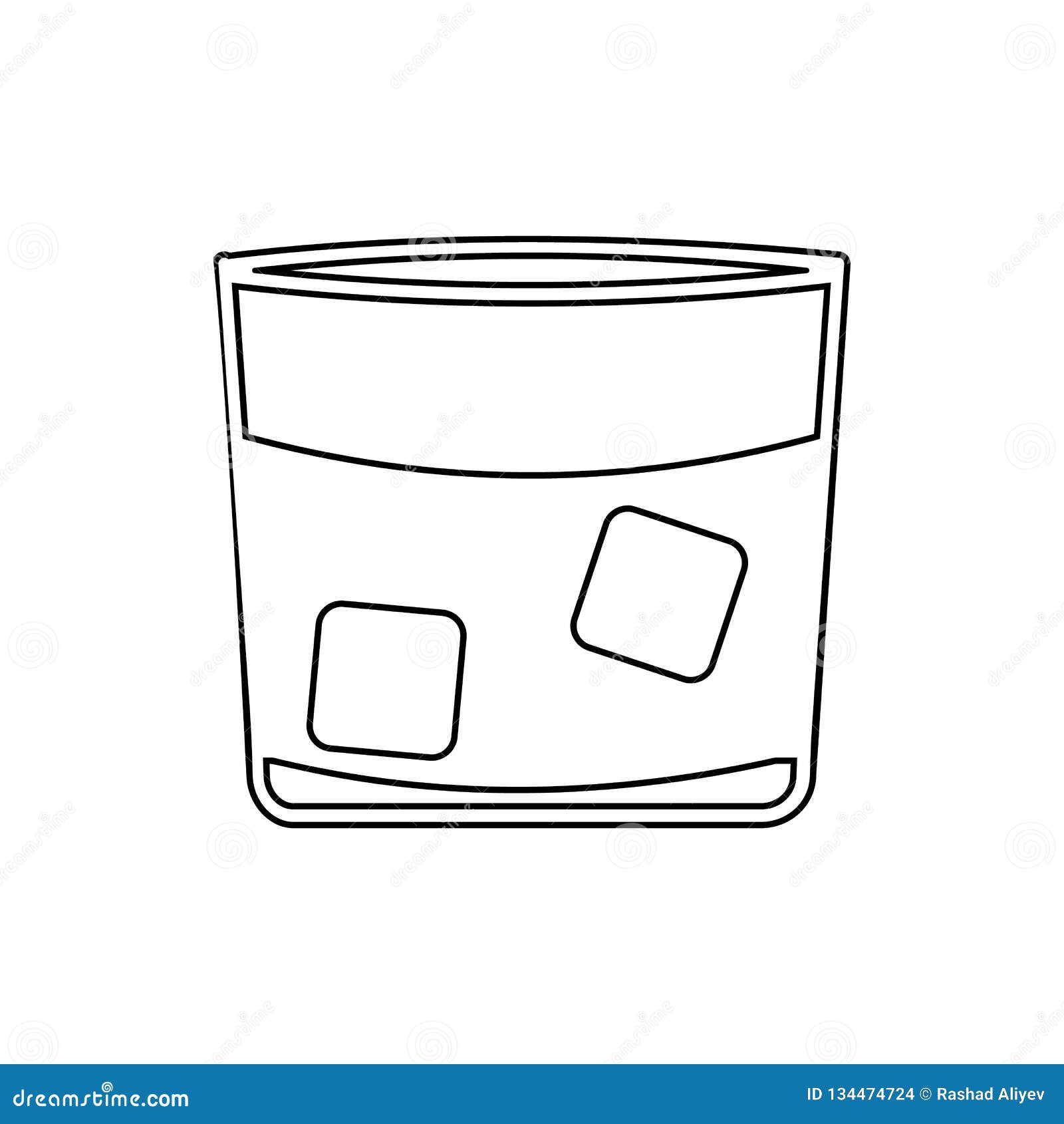 A Glass of Whiskey with Ice Icon. Element of Bar for Mobile Concept and ...