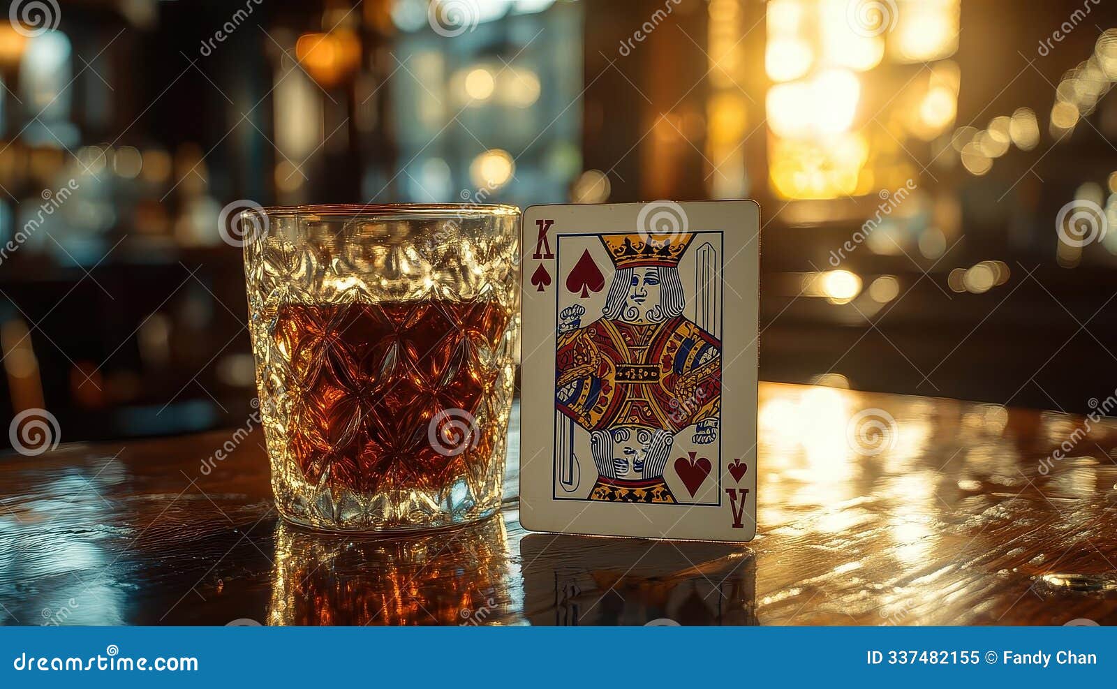 King Of Spades Playing Card Levitates Amidst Golden Sparks Against A ...