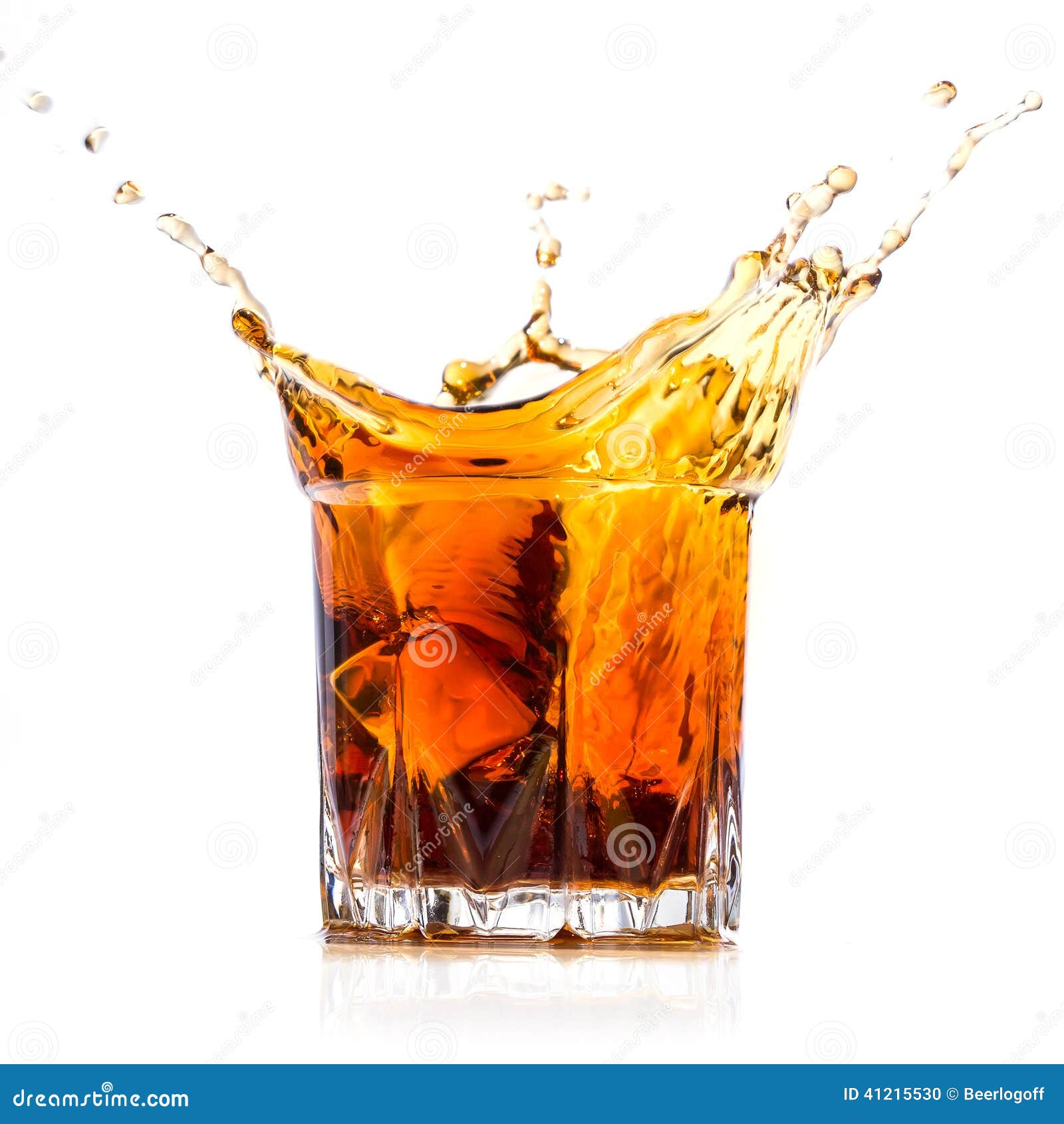 Whiskey With Splash On Black Background, Brandy In A Glass Stock ...