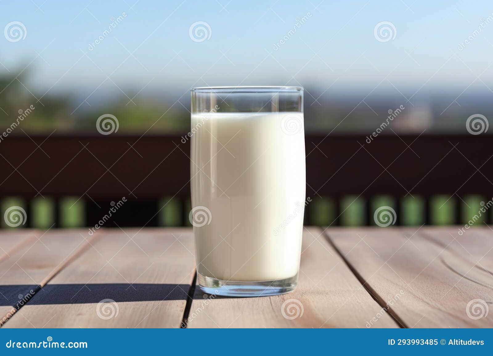 A Glass of Whole Milk on a Table Stock Image - Image of refreshment ...