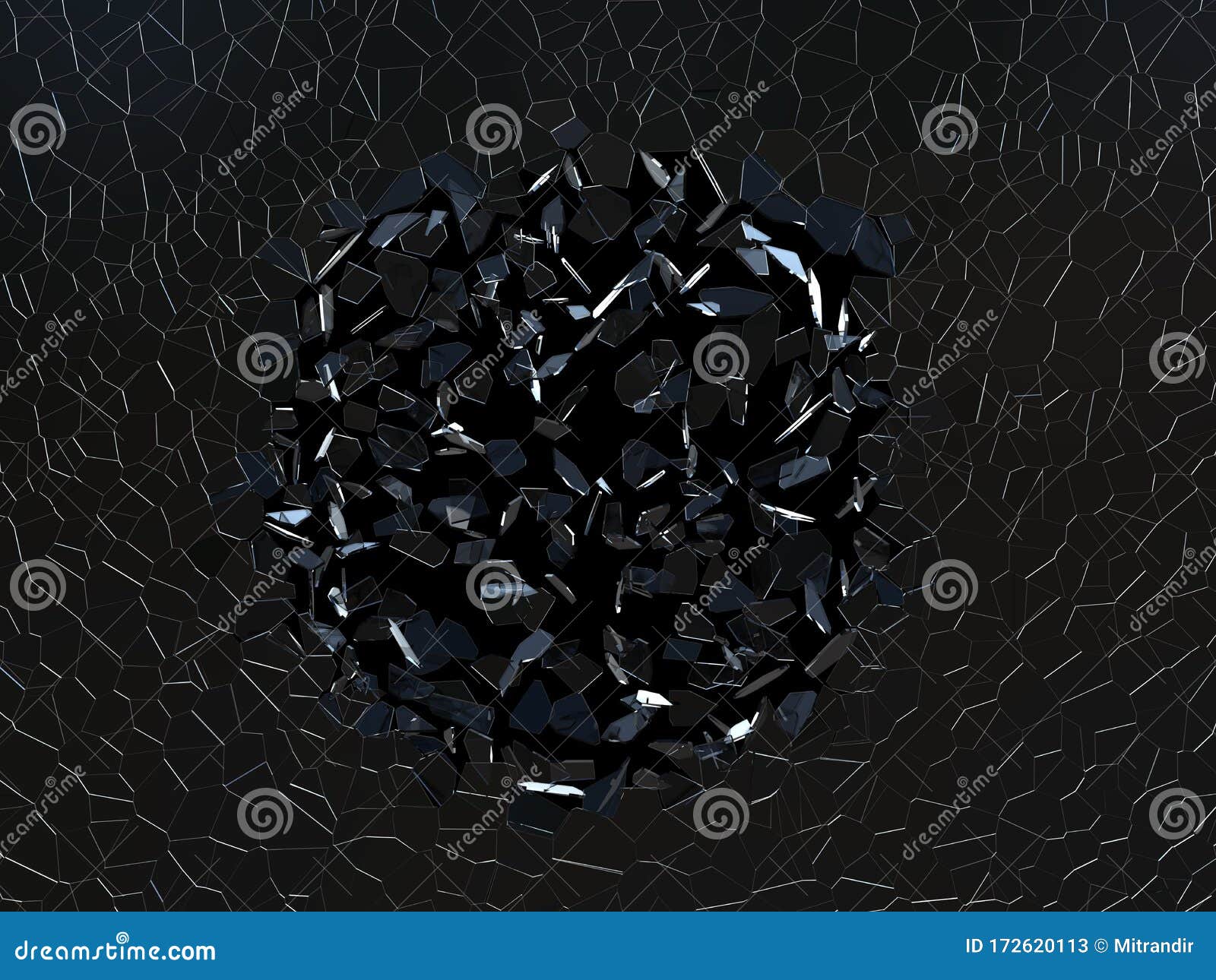 Glass Window Breaking - Circular Shatter Stock Illustration ...