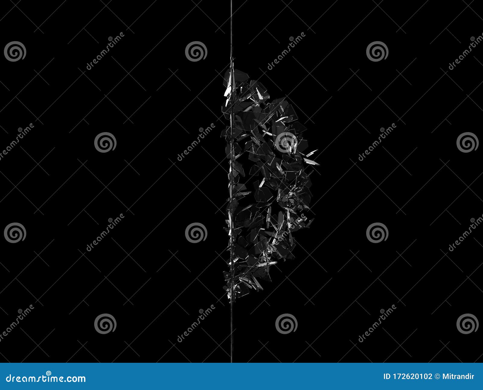 Glass Window Breaking - Side View Stock Illustration - Illustration of ...