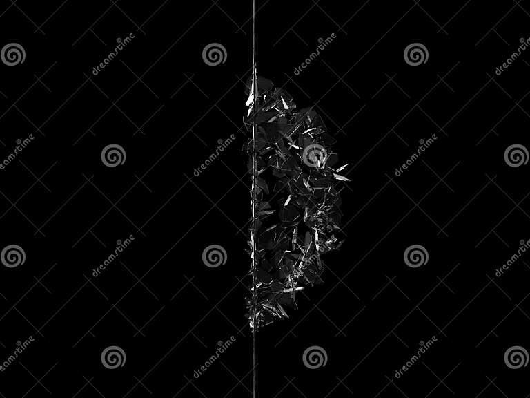 Glass Window Breaking - Side View Stock Illustration - Illustration of ...