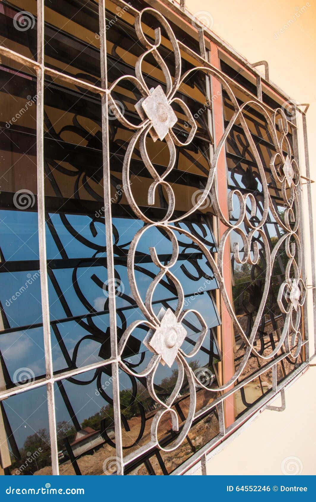 Glass Window with Curved Steel Stock Photo - Image of panel, object ...