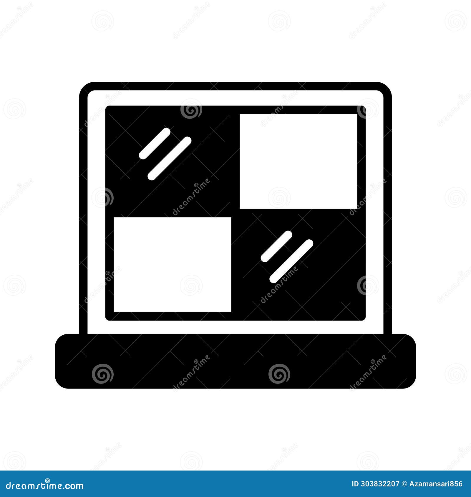 Glass Window with Different Blocks, Icon of Window in Modern Style ...