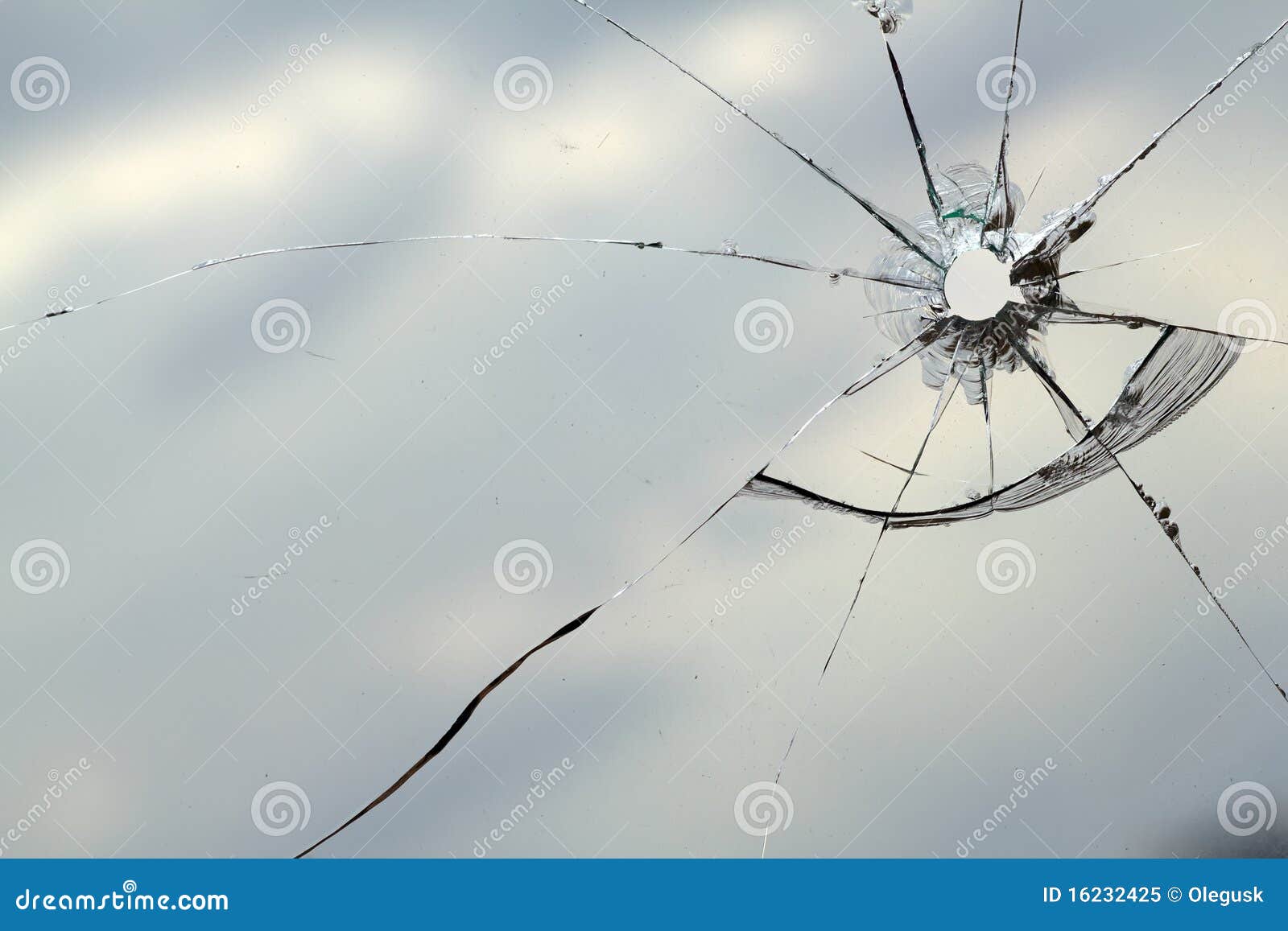 Glass window hole cracks stock image. Image of destruction - 16232425