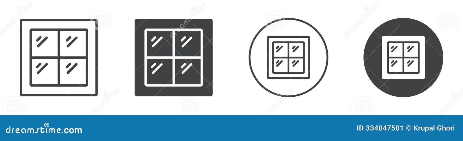 Glass Window Icon Vector Logo Outline Stock Vector - Illustration of ...