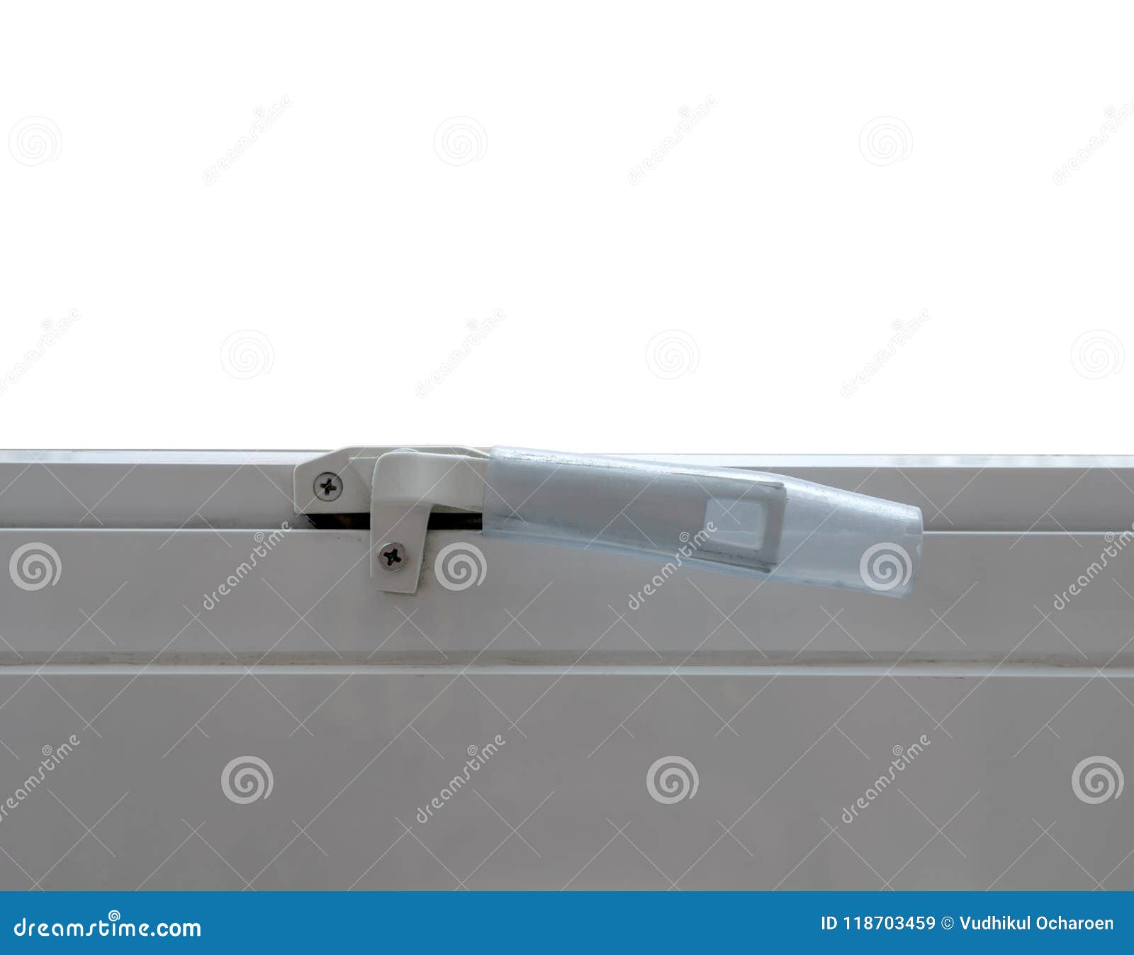 Glass Window Latch Handle with Plastic Protector Stock Image - Image of ...